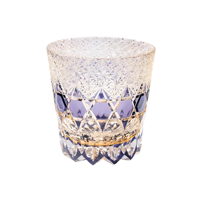 AURA'S手工雕刻紫莹石江户切子杯