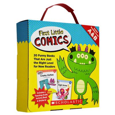 家长阅读指导20册盒装 Scholastic First Little Comics Levels A&B New Readers 学乐初级阅读 英文原版 儿童启蒙绘本图画书