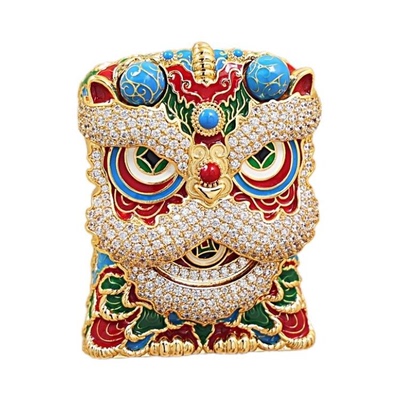 zippo打火机金狮献瑞奉旨发财