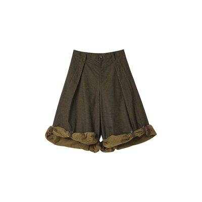 MESTRIO立体褶廓形八分裤