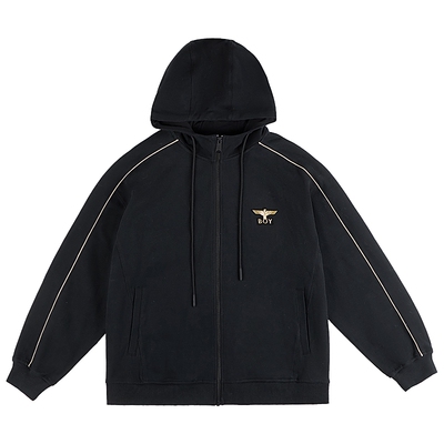 【黄金法则】BOYLONDON情侣款刺绣外套连帽休闲开衫卫衣N06901