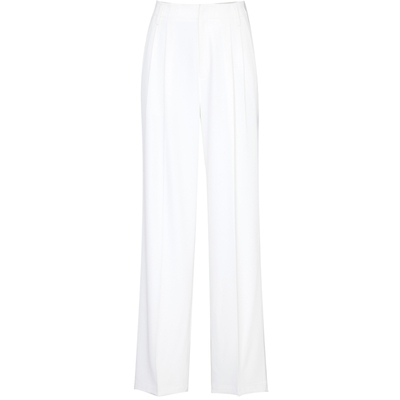 夏莫卡垂感白色阔腿休闲裤