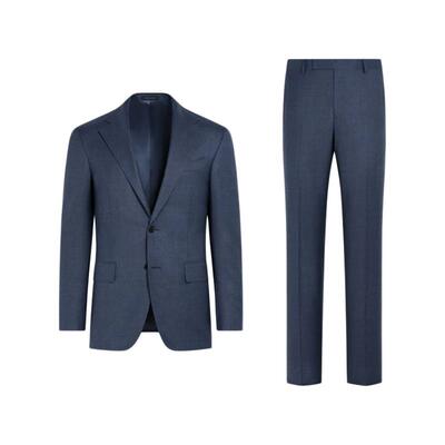 SUITSUPPLY中蓝色羊毛西装套装
