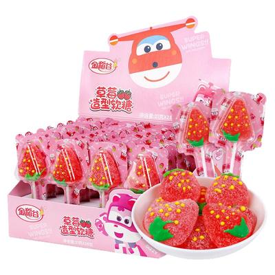 金稻谷软糖水果棒棒糖草莓糖果