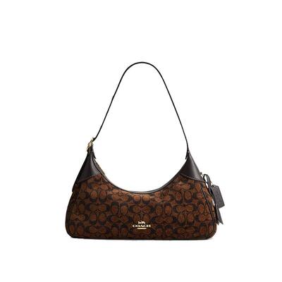 COACH/蔻驰官方 奥莱款Ella 35女士单肩斜挎手提包半月包CDV37