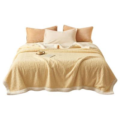 无印良品双面牛奶绒毛毯冬季