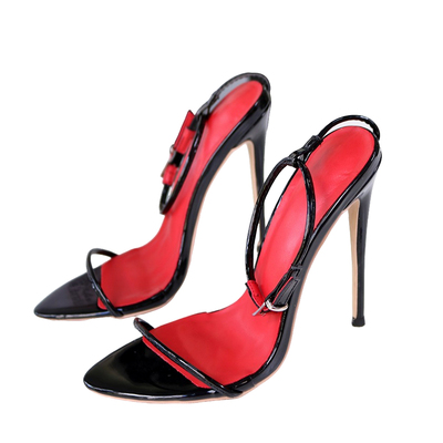 超细带显瘦露趾高跟凉鞋13CM性感