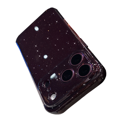 闪粉防摔角适用苹果18pro max手机壳新款女生iPhone17pro高级感勃艮第酒红色16pm保护套15pro软边超好看外壳