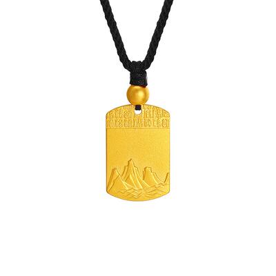 赛菲尔足金999.9古法金福牌吊坠