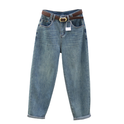 老爹牛仔裤2025春秋宽松萝卜裤子