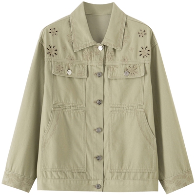 【刘美含同款】BANANA BABY2025年冬新款100%棉波普风牛仔外套女