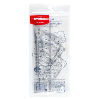 晨光波浪套尺透明学生绘图