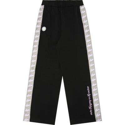 侧边串标宽松休闲阔腿裤