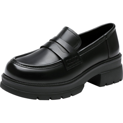 乐福鞋时尚休闲粗跟高跟