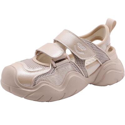 百丽厚底透气老爹运动凉