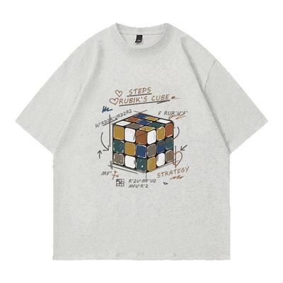 魔方时尚流行短袖t恤潮宽松上衣