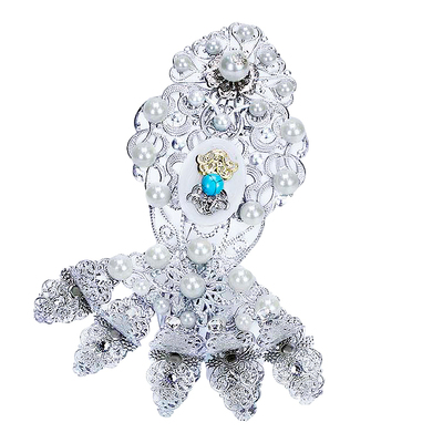 观音菩萨妈祖白色柳枝发饰