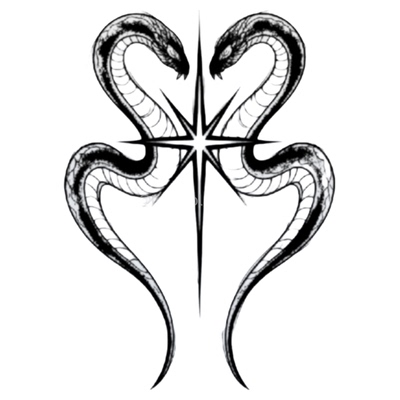 INKCOOL 双蛇交缠纹身贴个性立体遮疤防水持久草本纹身贴IK057