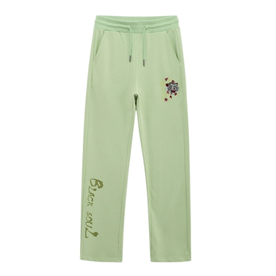 鬼洗虎头刺绣微喇针织裤