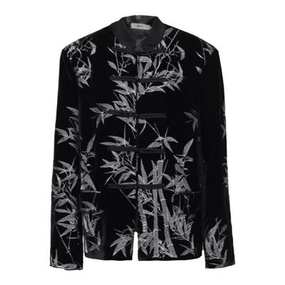 新品黑色底真丝重工刺绣布料马甲