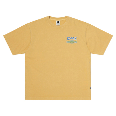 [新品]KODAK柯达26早春水洗雪花复古印花短袖T恤男女同款休闲T恤