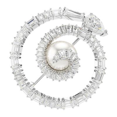 施华洛世奇Snake生肖蛇胸针别针配饰仿珍珠送礼物