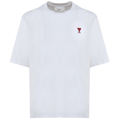 AMIPARIS圆领爱心图案短袖T恤
