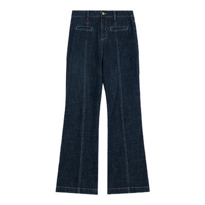 CAN春夏新款复古百搭微喇牛仔裤