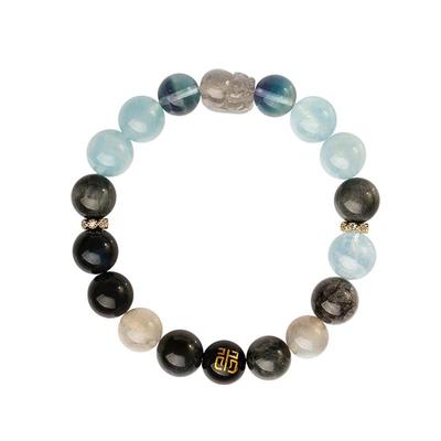 女黑发晶海蓝宝多宝补水手链手串