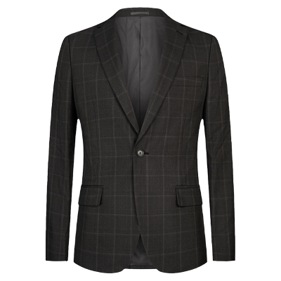 G2000男装 春秋新款经典时尚格纹西服垂感挺括职业西装外套