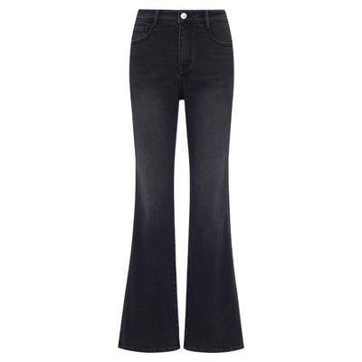 复古水洗加绒微辣牛仔裤