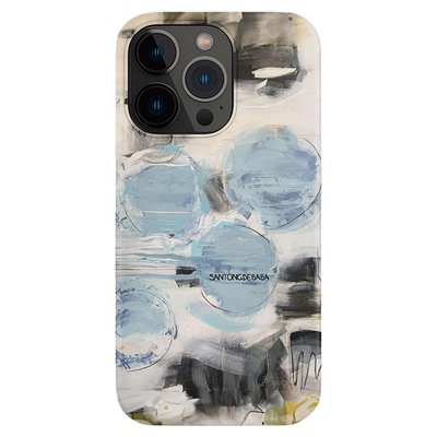 三筒的爸爸蓝色圆圈涂鸦双层磨砂iPhone16pro手机壳文艺小众高级感适用苹果15proma/14/13/12/11硬壳