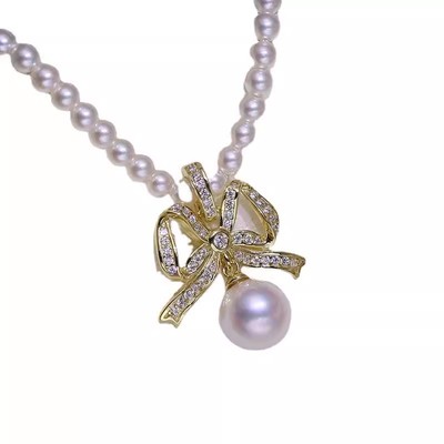 珍珠套装宴会妈妈满钻奢华女耳扣