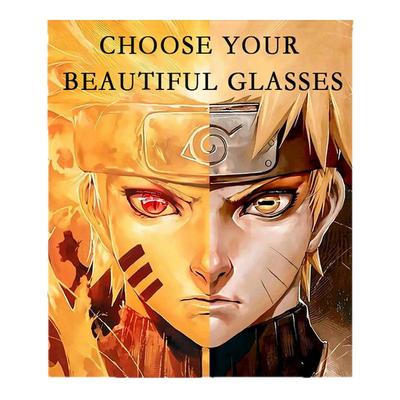 万圣节动漫万花筒写轮眼卡卡西cos美瞳鼬斑显色金粉白绿紫红蓝色