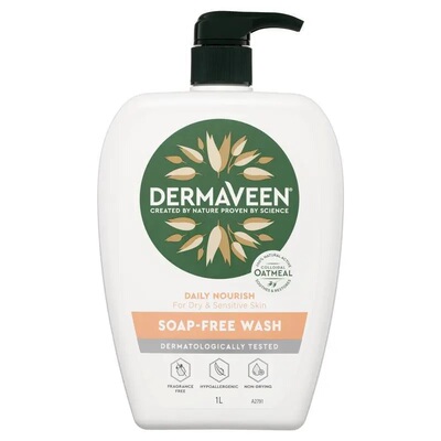 DermaVeen日常保湿沐浴露身体清洁止痒滋润燕麦身体乳大容量1L装