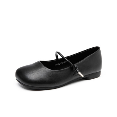 大东玛丽珍鞋女鞋2026春季新款简约方跟低跟套脚圆头C0712