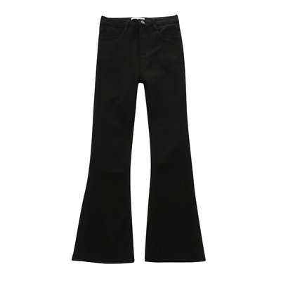 spg显瘦复古高腰喇叭牛仔裤