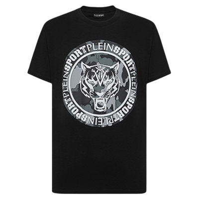 PLEIN SPORT男士Carbon Tiger圆领短袖T恤