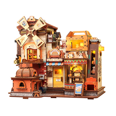 CuteBee木质复古拼装小屋模型diy