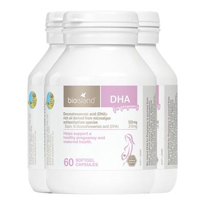 bioisland佰澳朗德孕妇DHA海藻油备孕孕期哺乳期营养品60粒*3