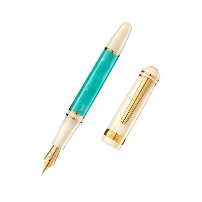 精致礼物 Laban/劳彭自然系列钢笔环礁湖蓝14K弹性尖钢笔 墨水笔