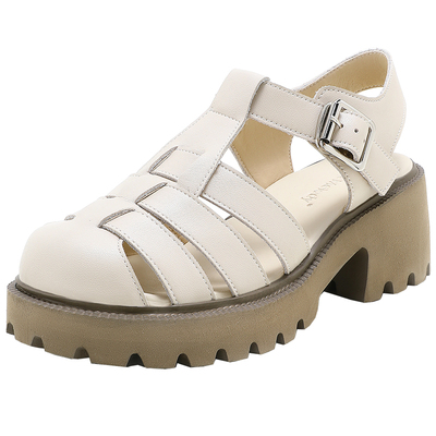 PM厚底编织罗马凉鞋女