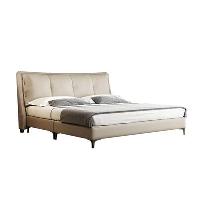 瑶海家居头层牛皮现代简约真皮床