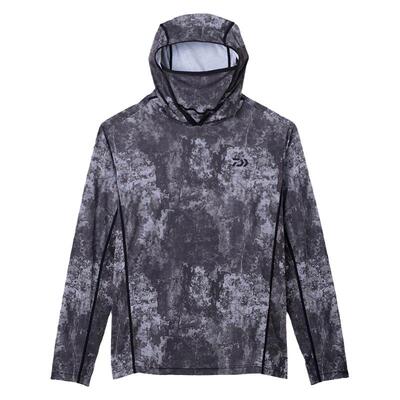 达亿瓦防晒带面罩连帽钓鱼长袖衫