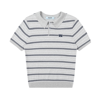 TGWALL条纹韩系POLO衫女短袖