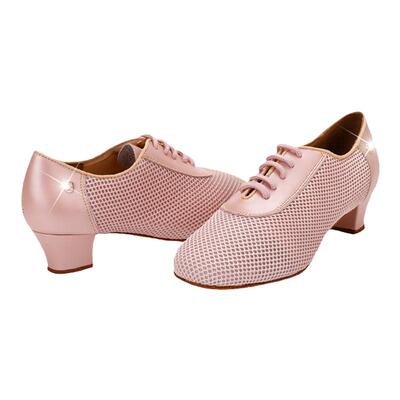 AG教师练习舞鞋牛皮拼粉色