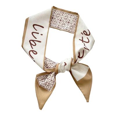 丝巾女卡其裸色系韩版小发带领巾