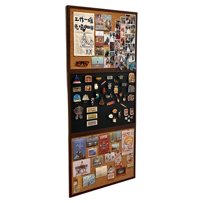 木纹碎花软木板照片墙家庭留言板