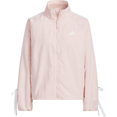 Adidas/阿迪达斯正品2025新款女士梭织蝴蝶结立领外套KB0086