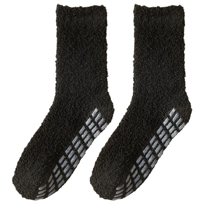 3双女士加绒加厚珊瑚绒中筒袜